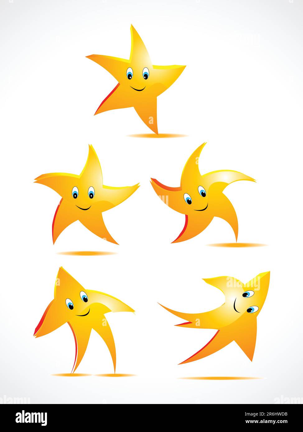 abstract stars with smiley set vector illustration Stock Vector Image ...
