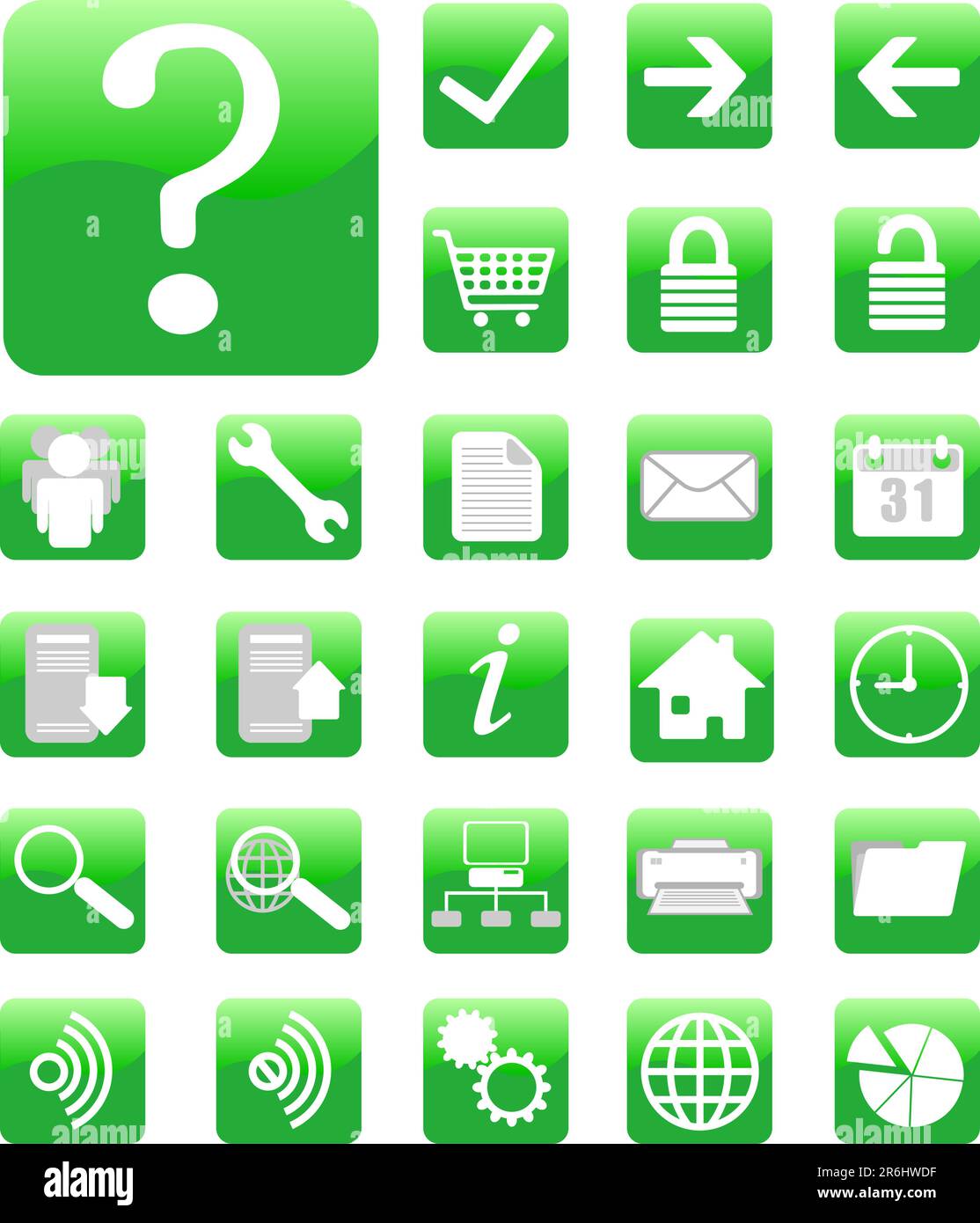 green website and internet icon on white background Stock Vector Image ...