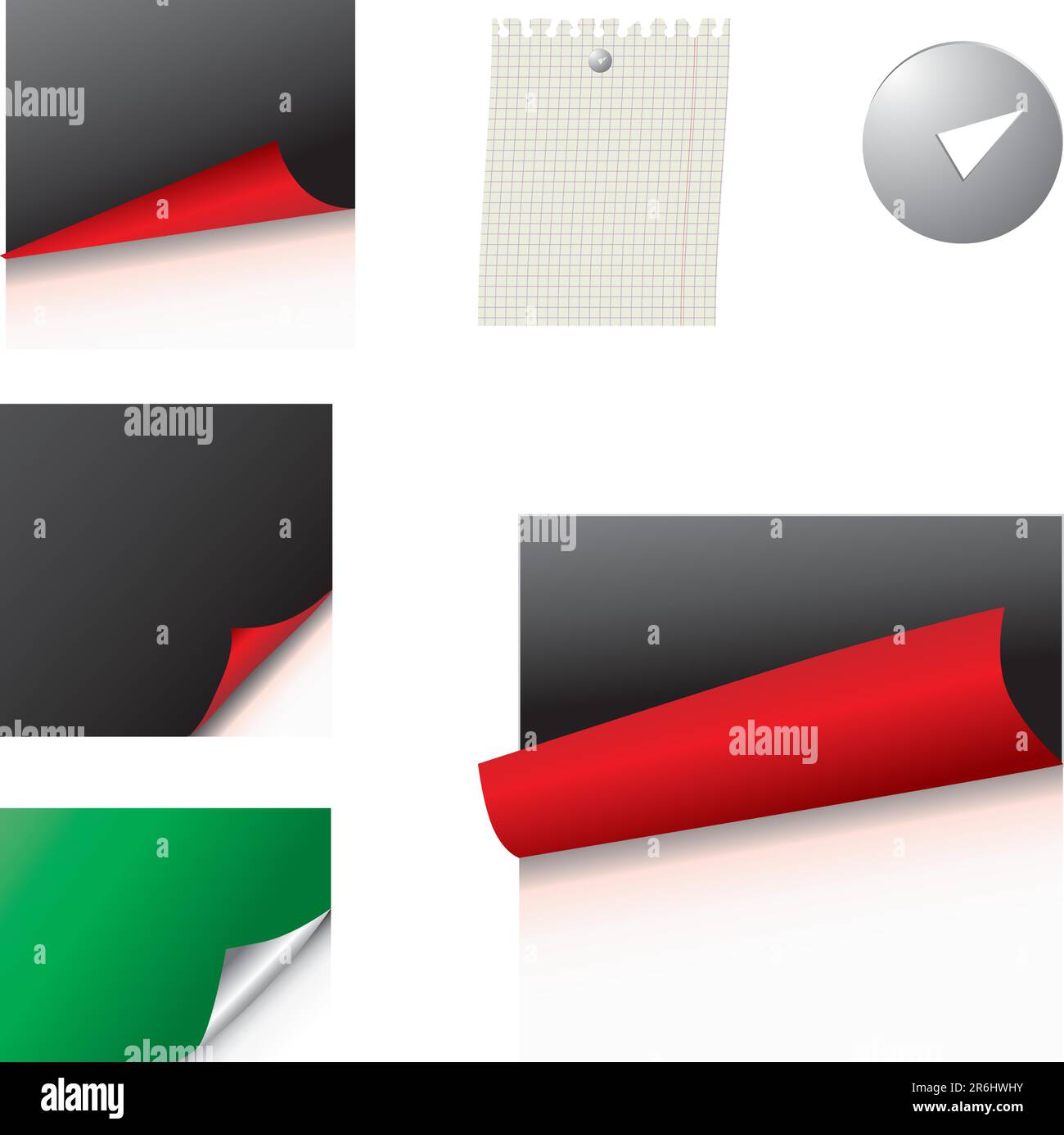 Vector illustration. Set of color blanks with pin Stock Vector Image ...