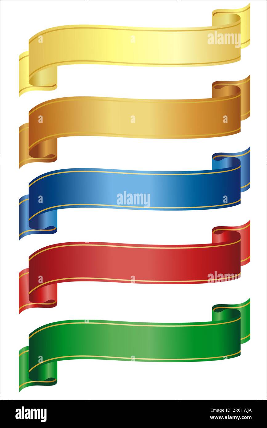 vector ribbons over white in different colors Stock Vector Image & Art ...