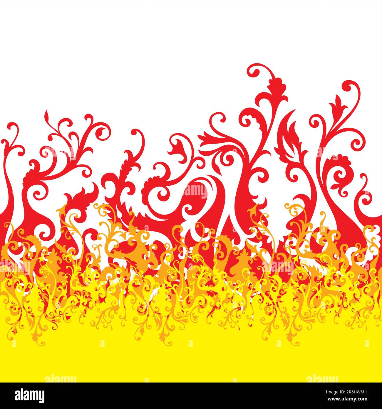 vector floral ornament In flame style (horizontal seamless Stock Vector ...