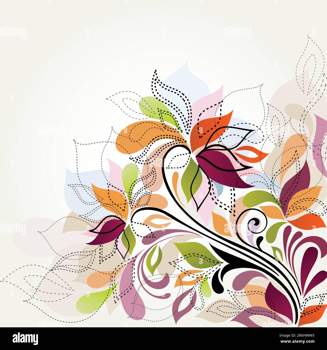 illustration drawing of floral background Stock Vector Image & Art - Alamy