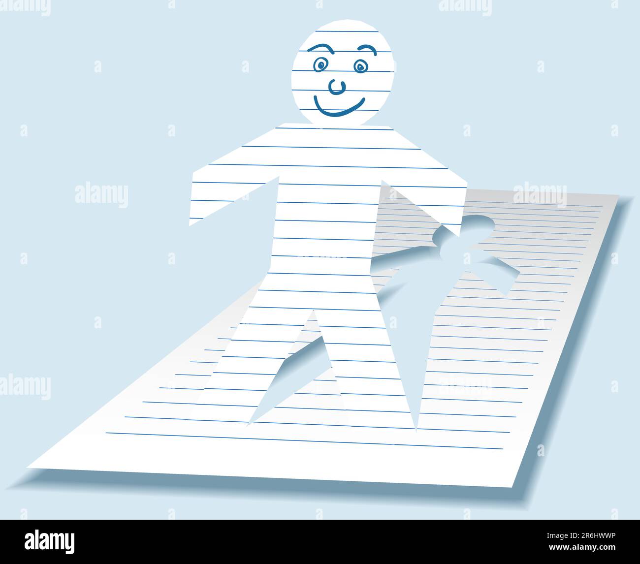 Editable vector illustration of a cutout paperman Stock Vector Image ...
