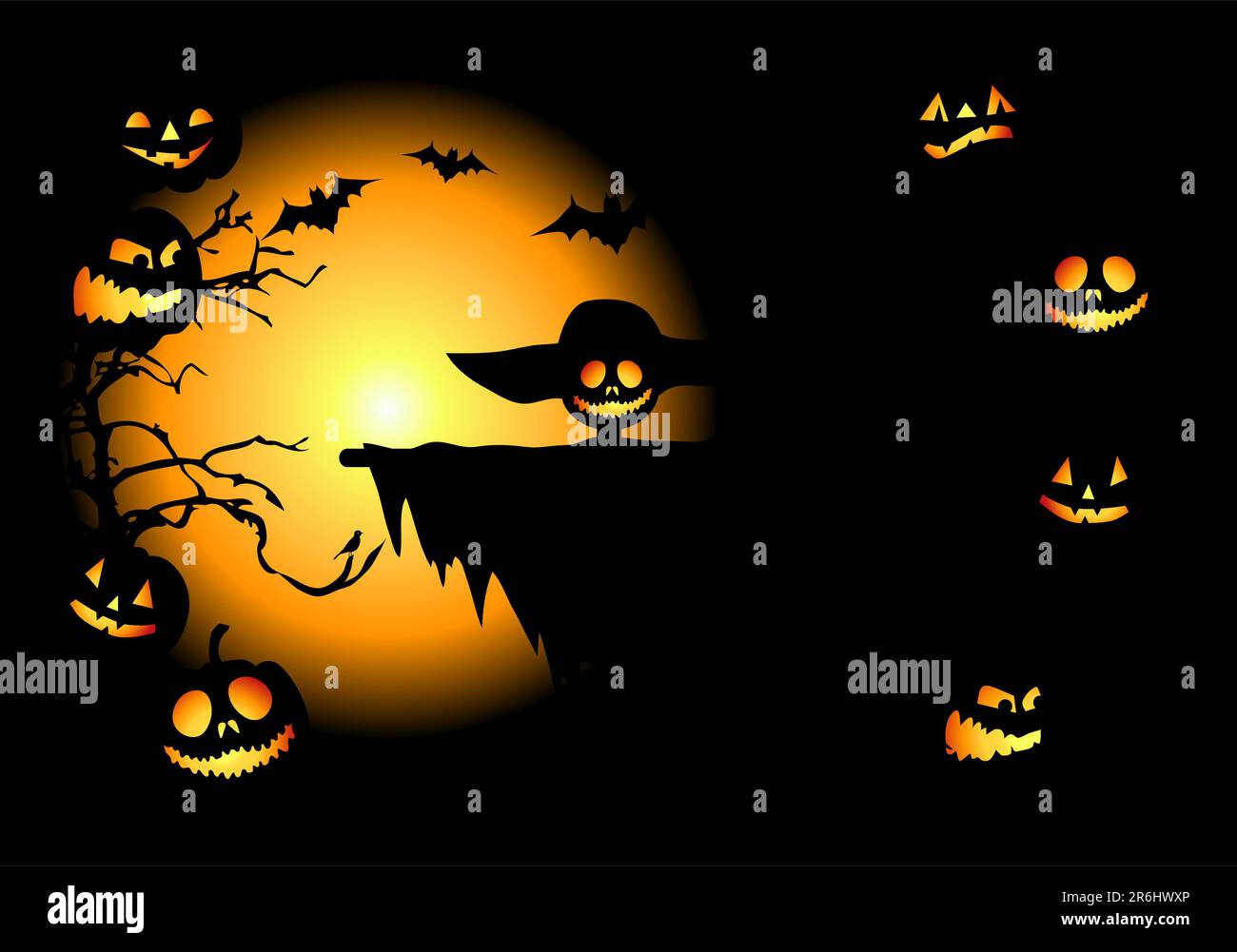 Halloween night background, vector illustration Stock Vector Image ...