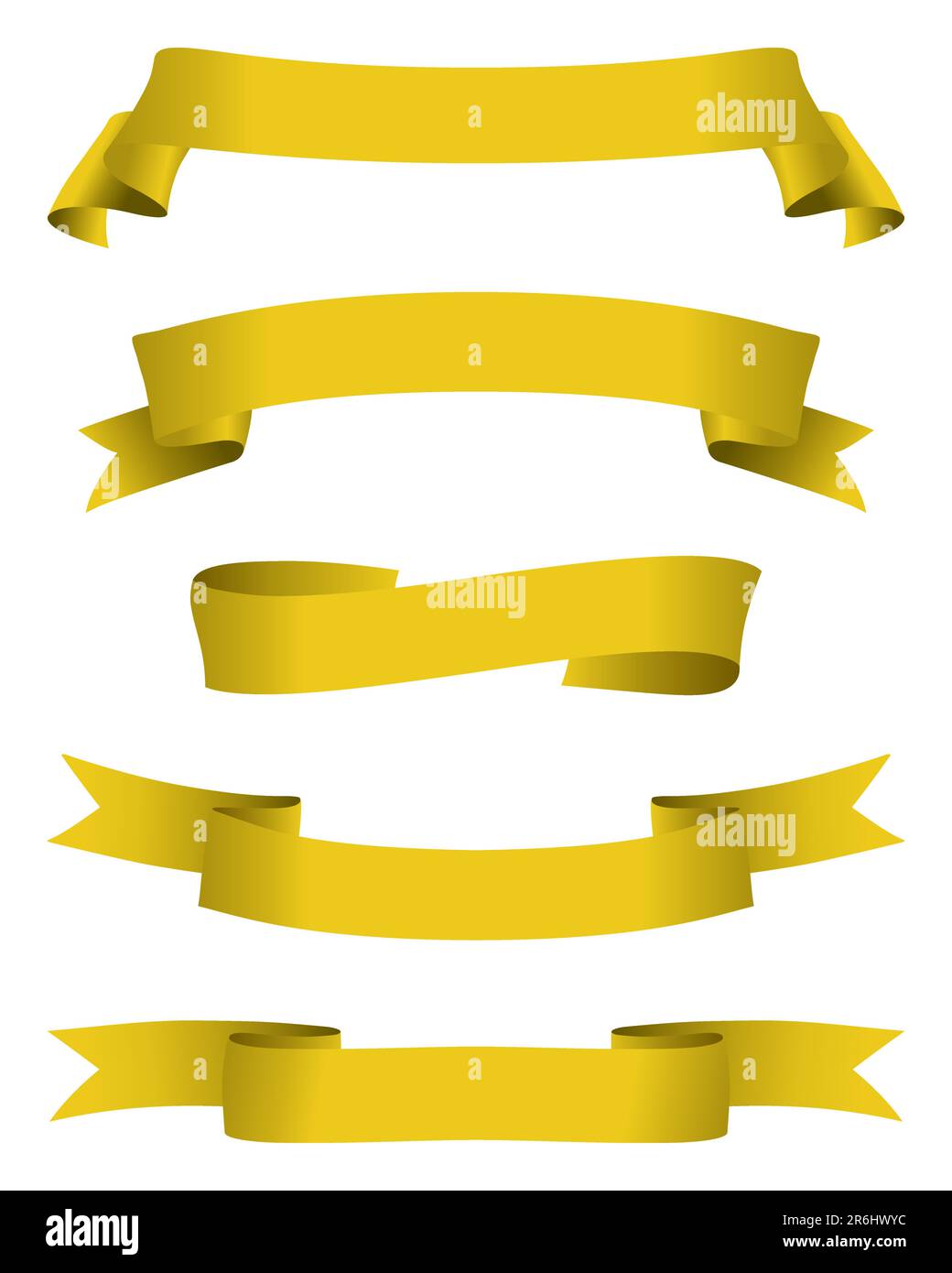 set of 5 gold banners Stock Vector Image & Art - Alamy