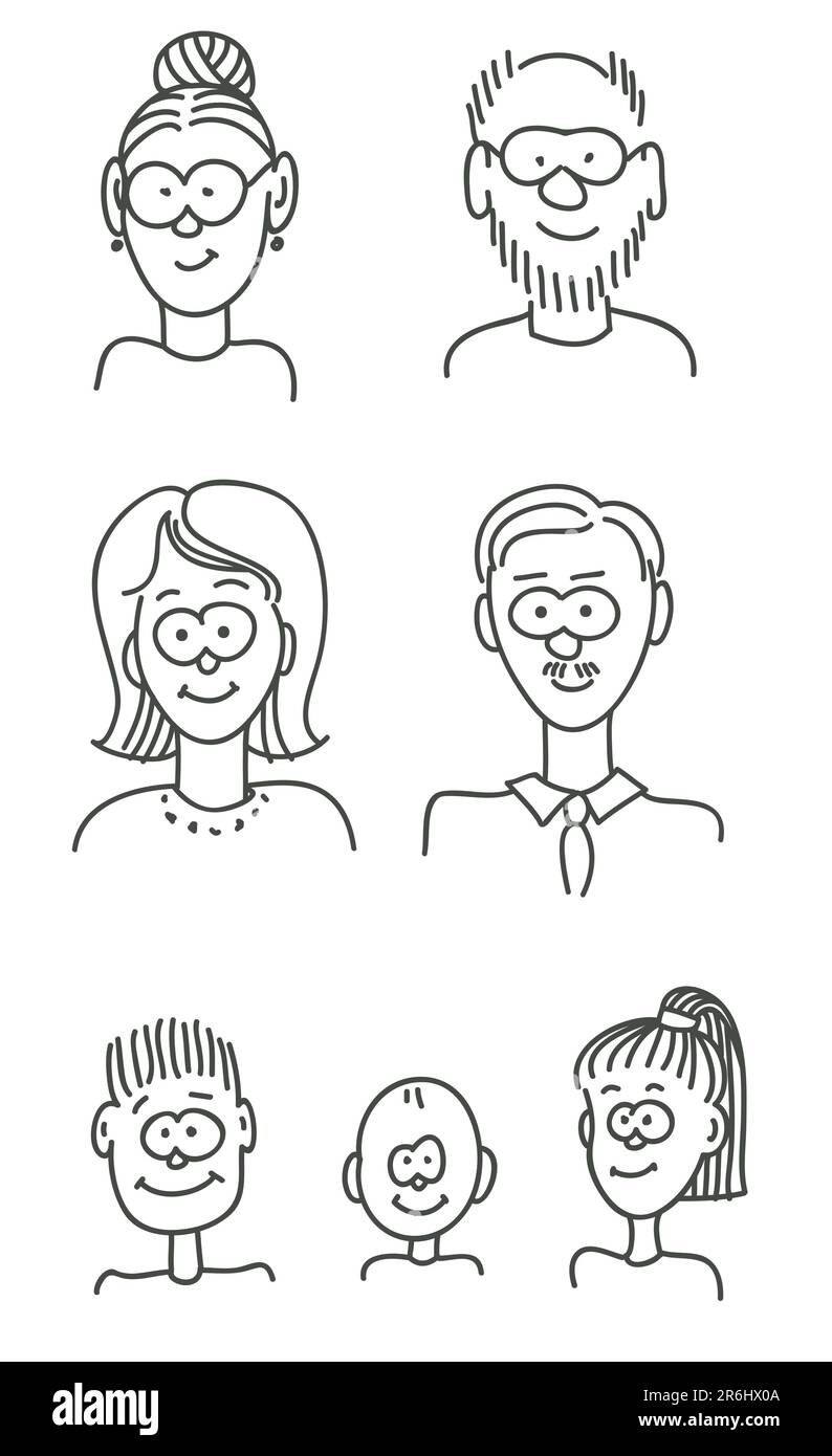 Cartoon family portrait Stock Vector Image & Art - Alamy