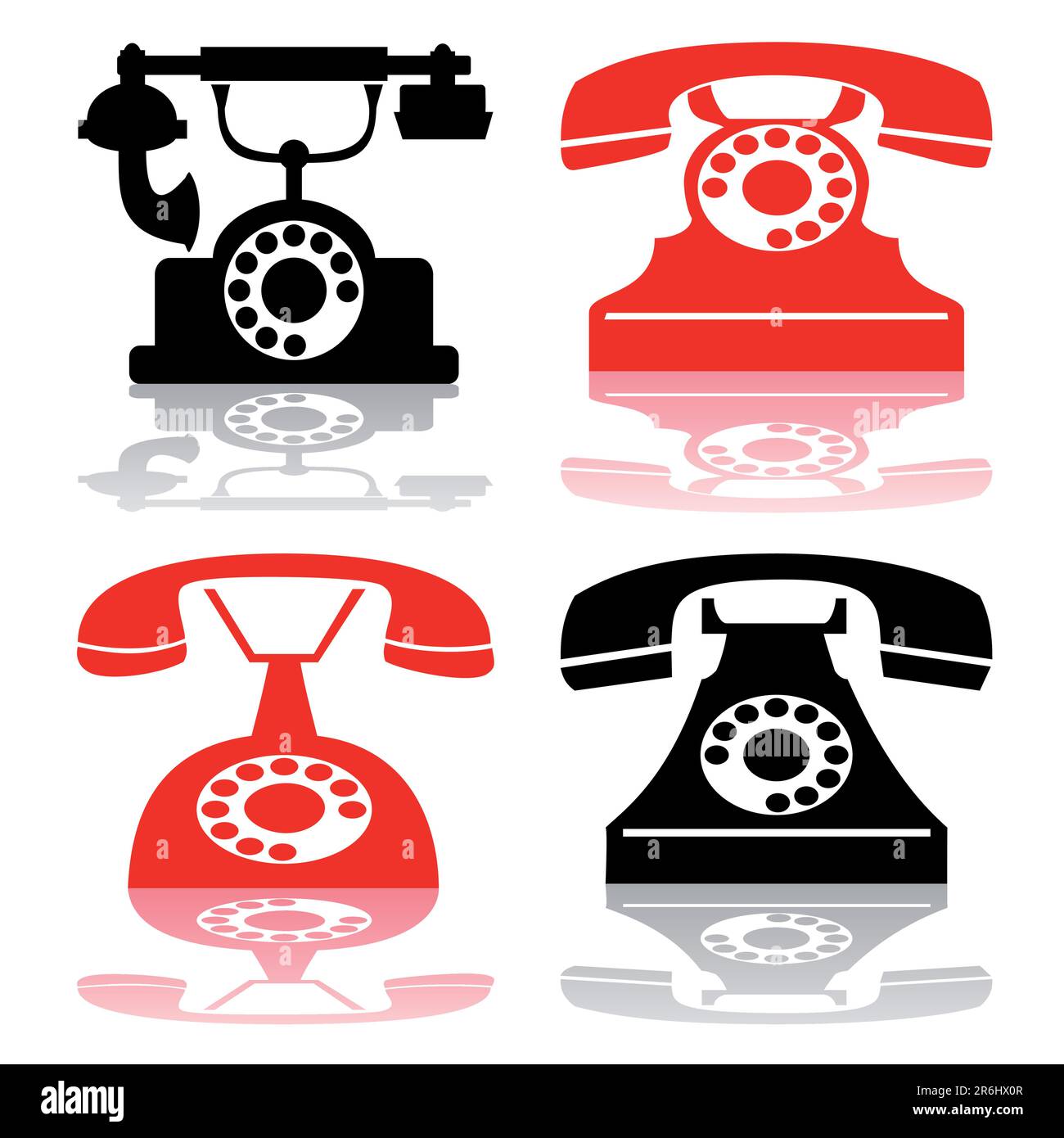 Collection of antique black desk phone silhouettes for your design ...