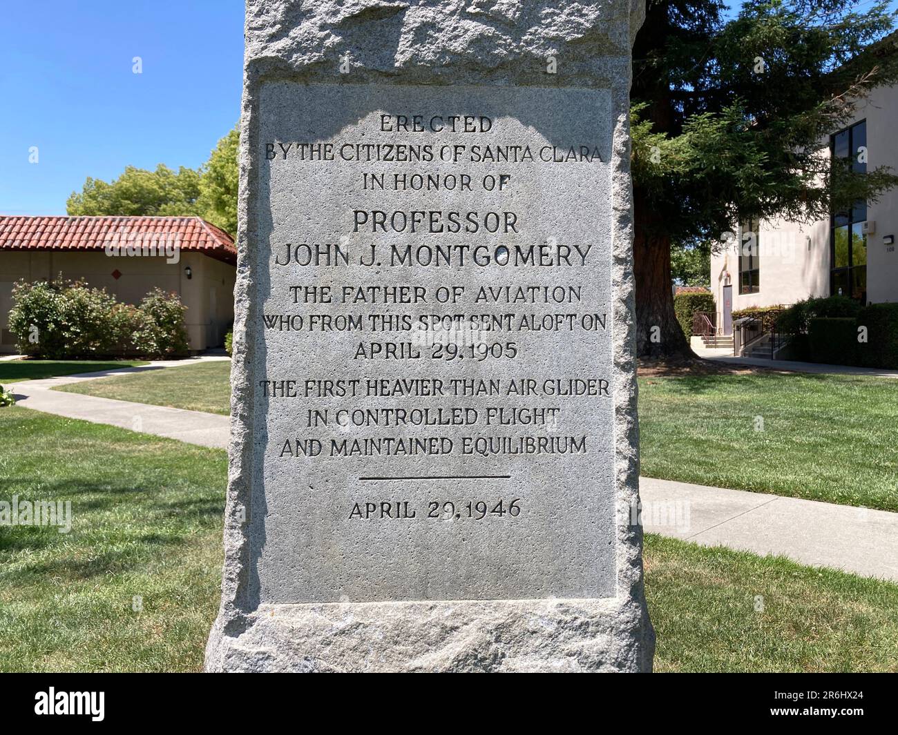 Professor John J. Montgomery obelisk at Santa Clara University - Santa ...