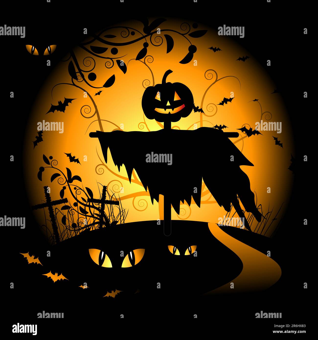 Halloween night background, vector illustration Stock Vector Image ...