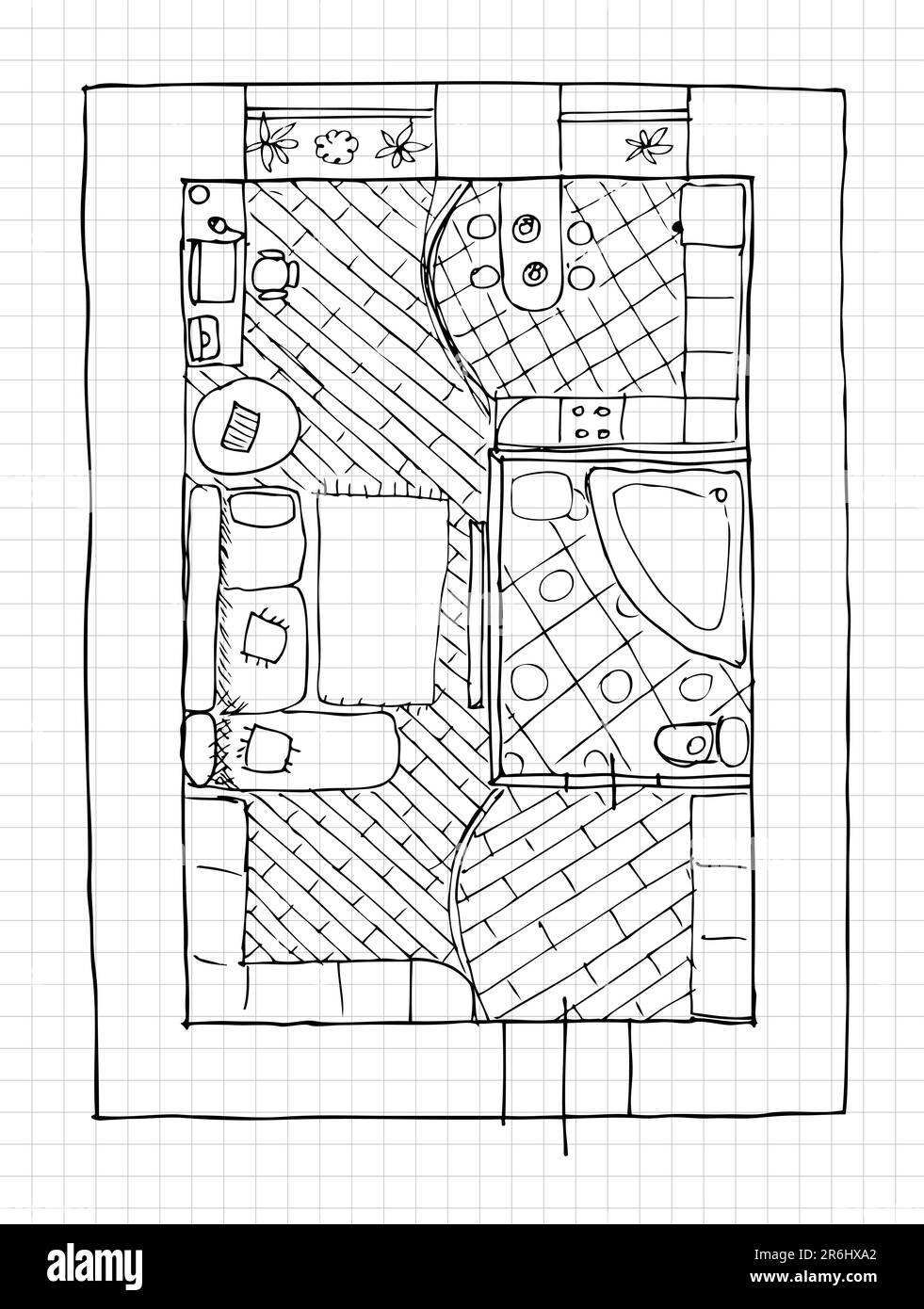 Top view image kitchen Stock Vector Images - Alamy