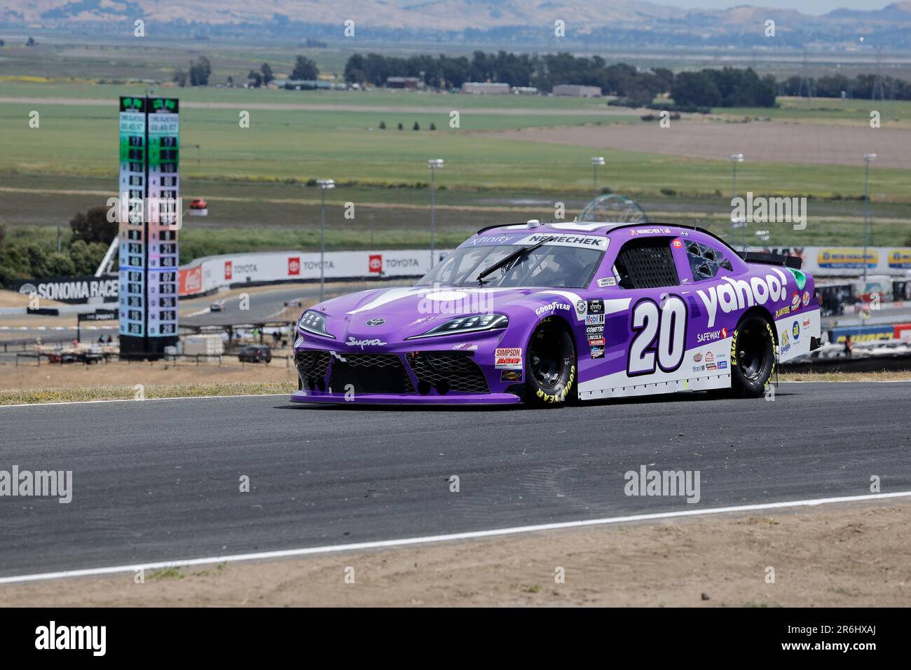 SONOMA, CA - JUNE 09: John Hunter Nemechek (#20 Joe Gibbs Racing Yahoo Toyota) during practice ...