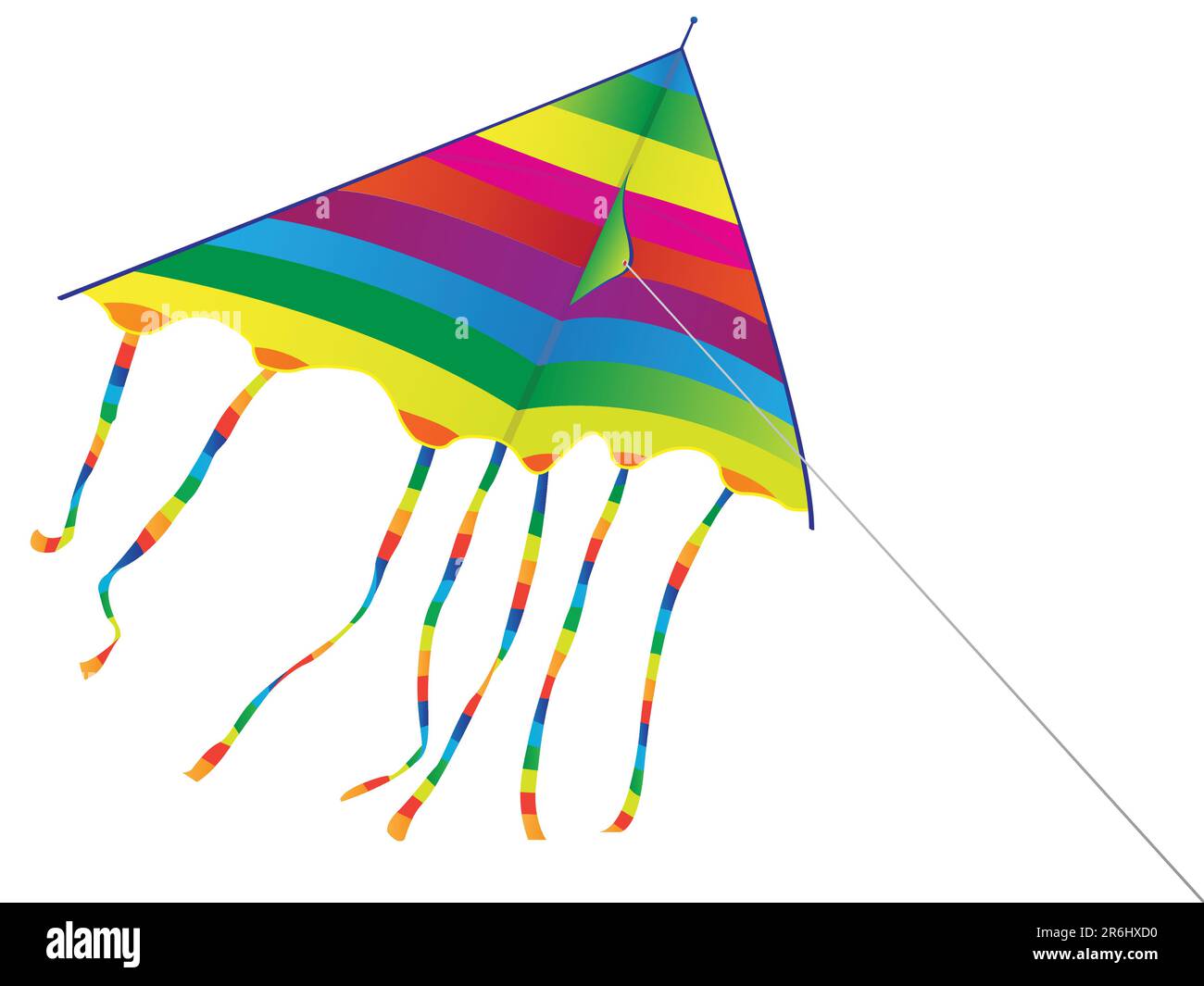 Toy a bright kite on a background of the blue sky - Isolated Stock ...