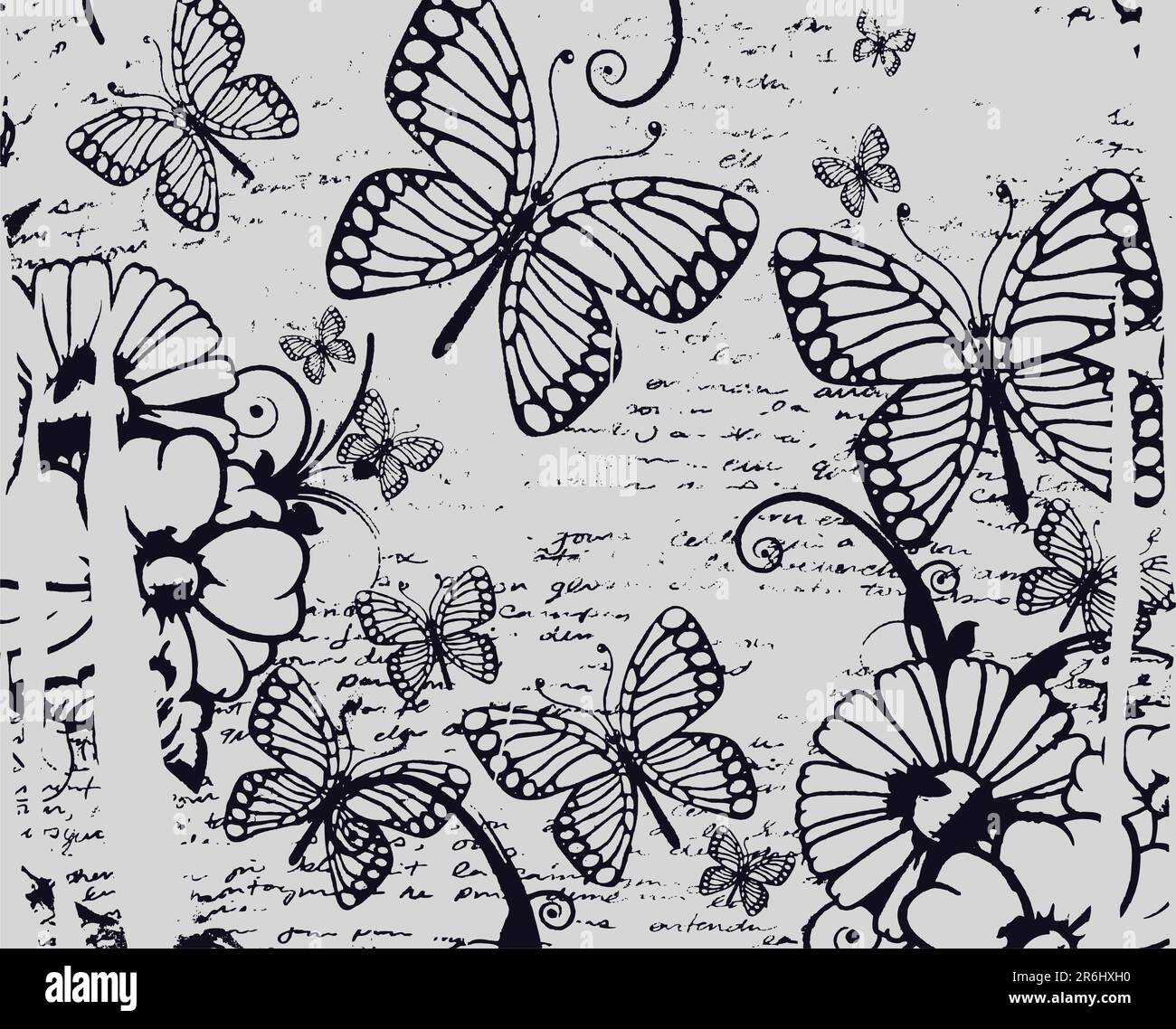 butterfly and flower poster design Stock Vector Image & Art - Alamy