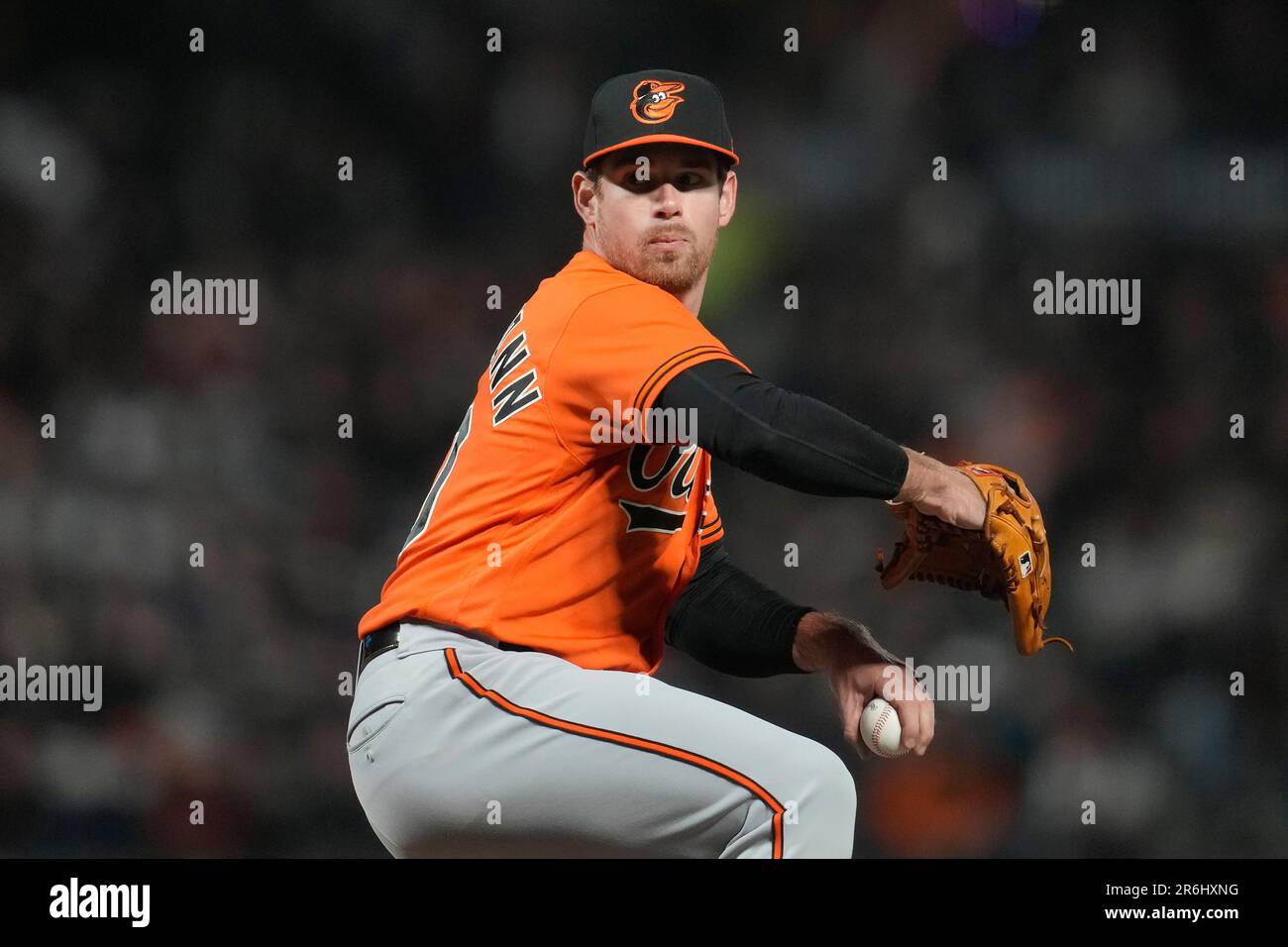 Baltimore Orioles pitcher Bruce Zimmermann during a baseball game ...