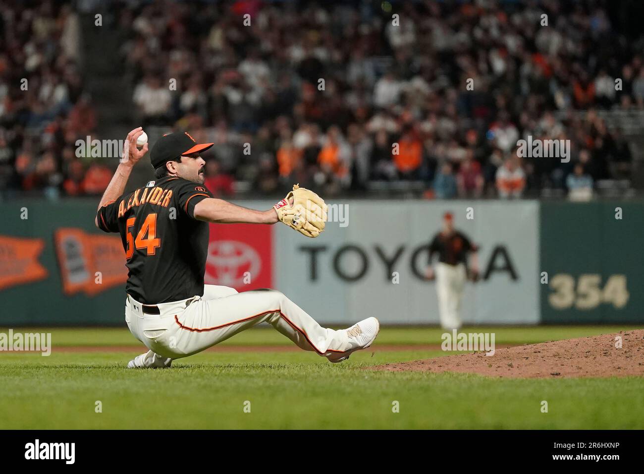 San Francisco Giants pitcher Scott Alexander throws out Baltimore ...