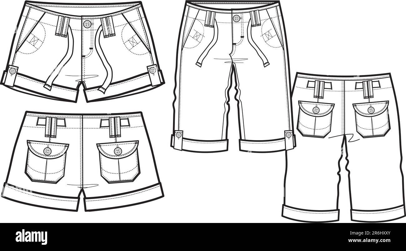 Cargo shorts Stock Vector Images - Alamy