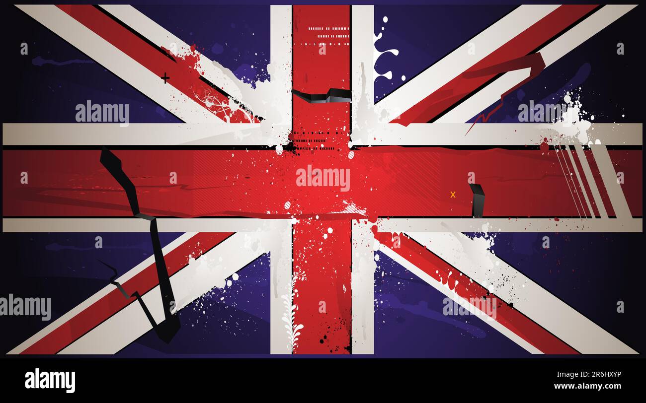 The British flag is drawn with paint, grunge Stock Vector Image & Art ...