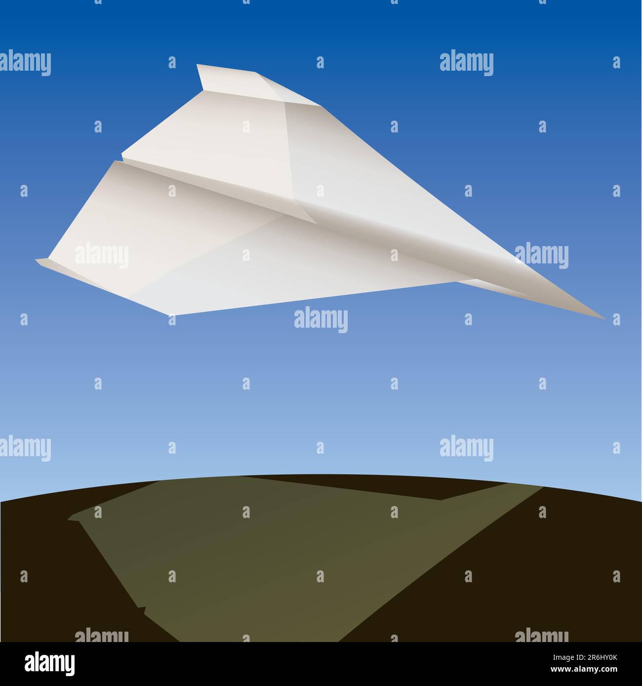 Paper plane in the air vector illustration cartoon Stock Vector Image ...