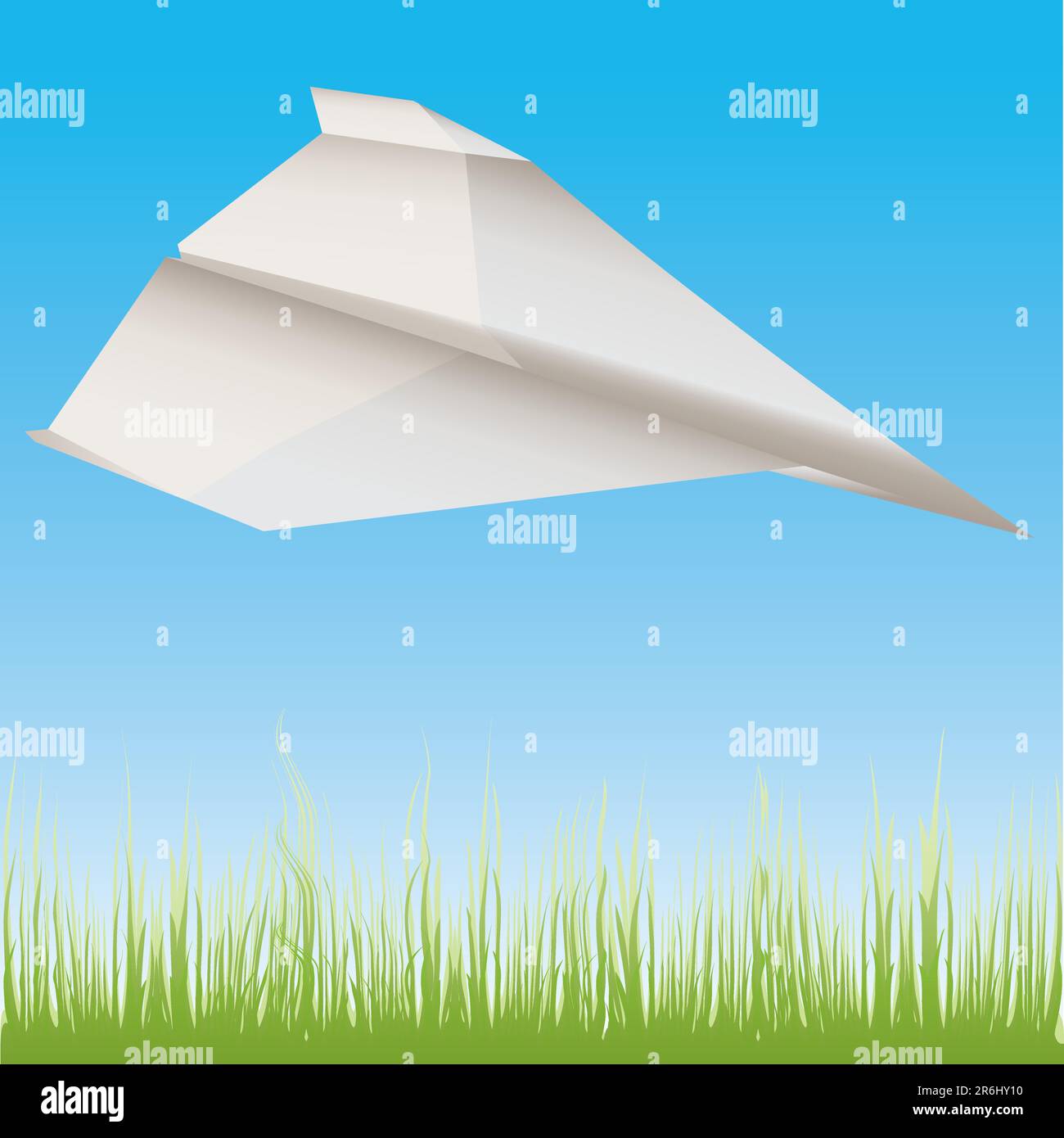 Paper plane in the air vector illustration cartoon Stock Vector Image ...