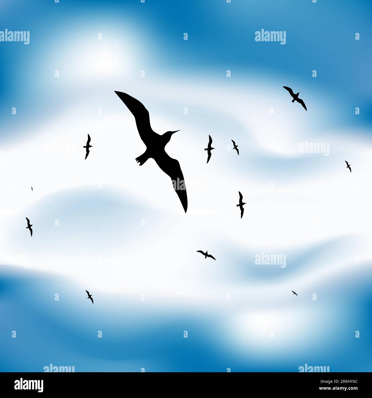 Birds flying in sky Stock Vector Image & Art - Alamy