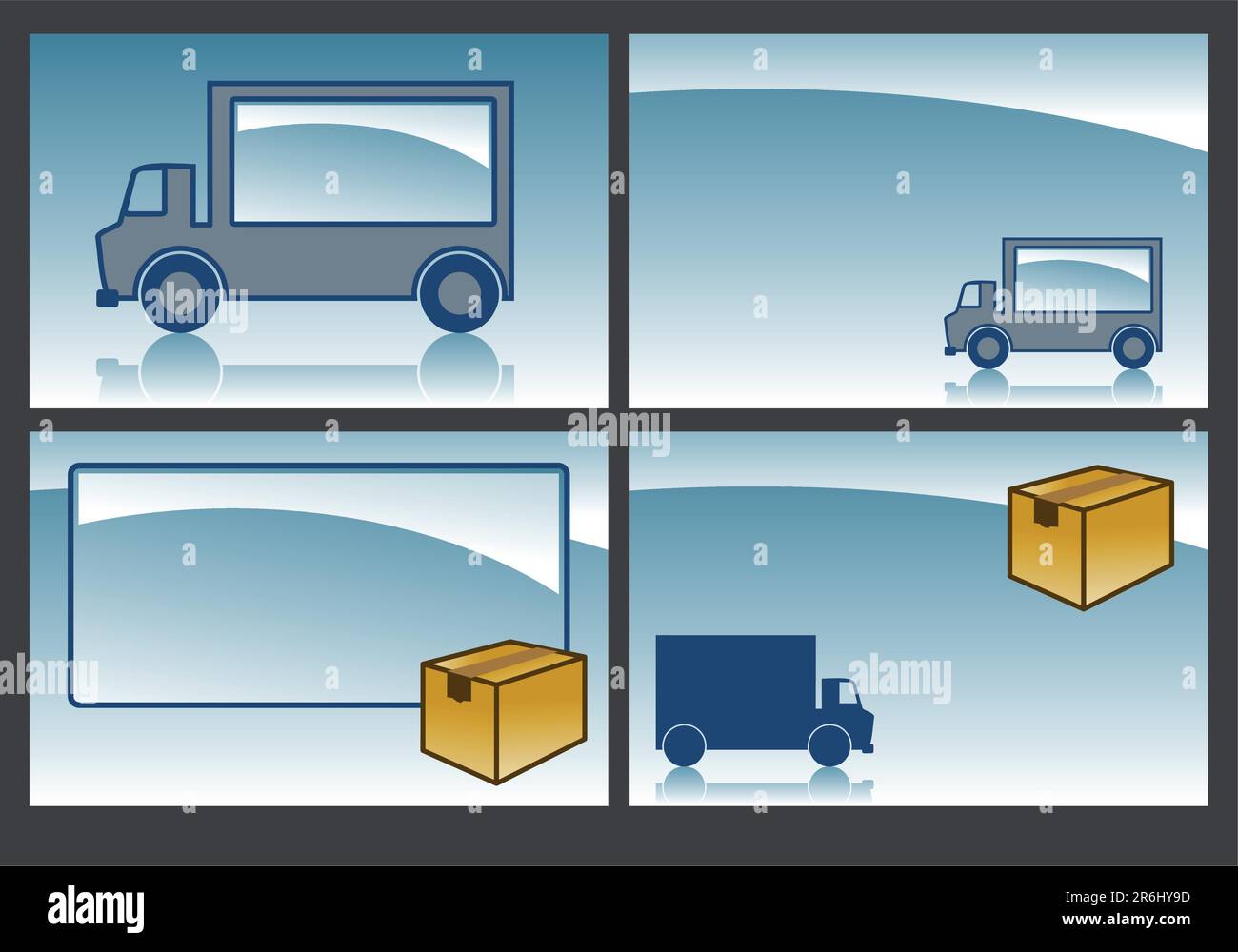 various backgrounds for parcel service - truck and packet Stock Vector ...
