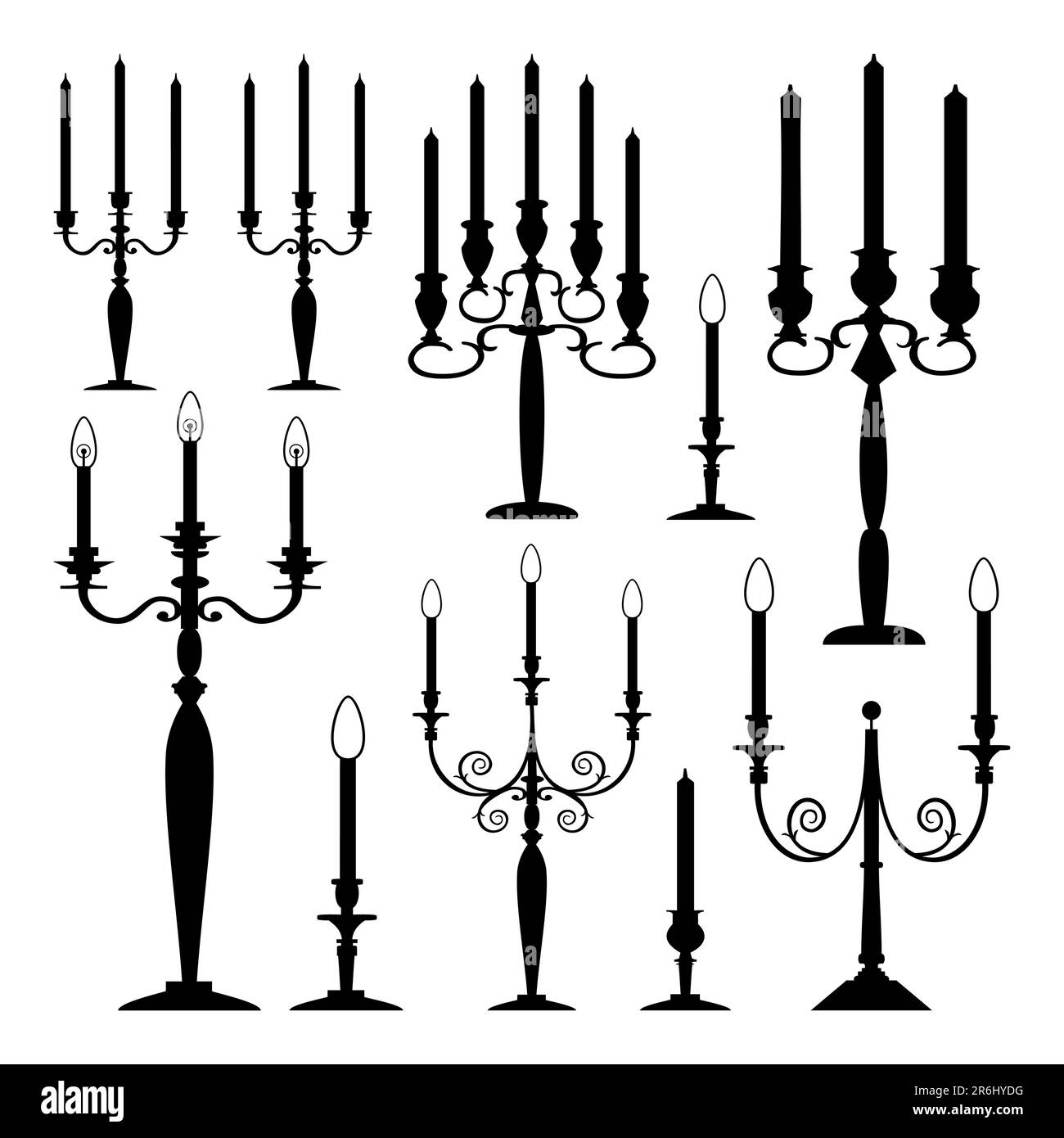 Set of vector candles, isolated on white, full scalable vector graphic ...