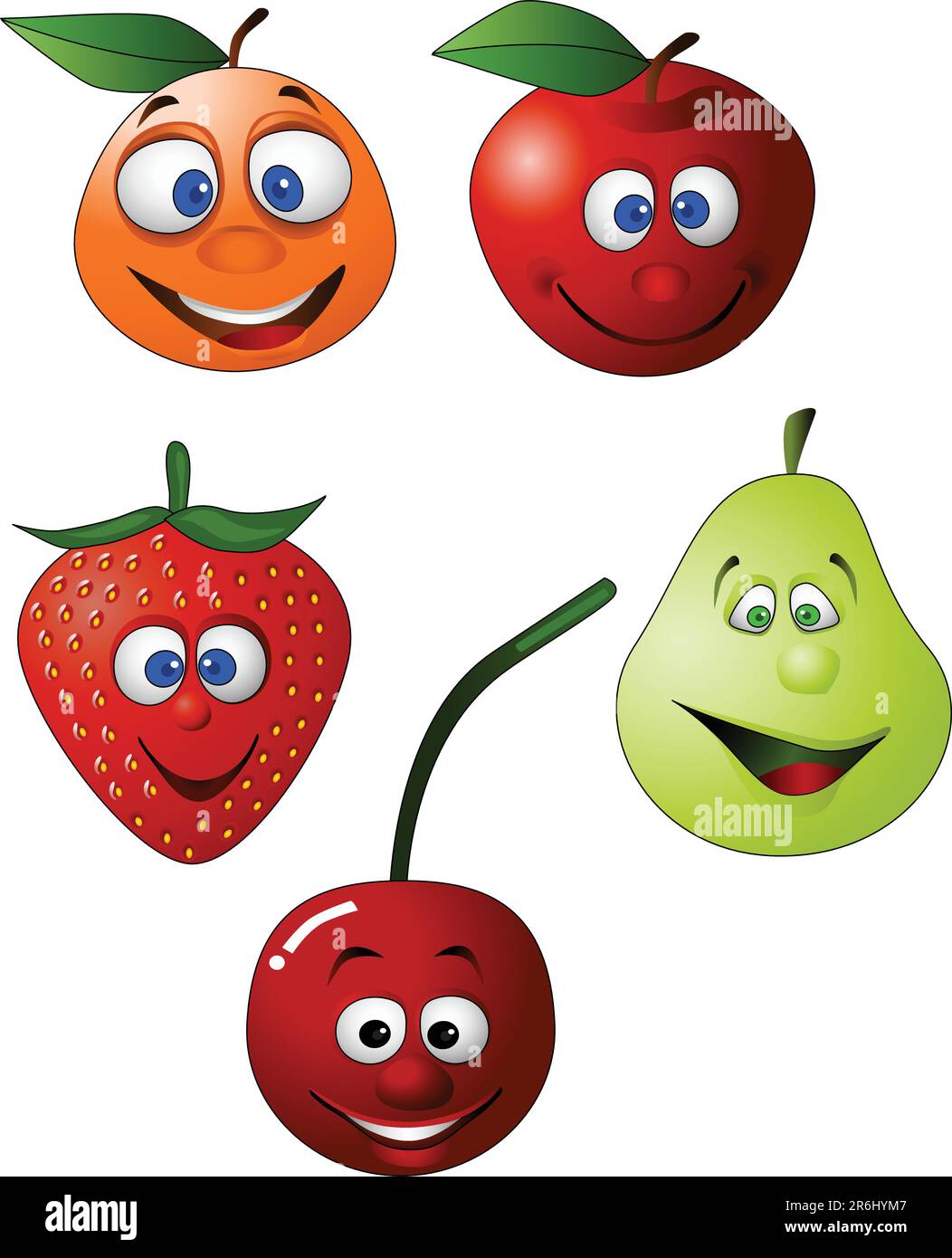 Cartoon illustration funny cherry fruits Cut Out Stock Images ...