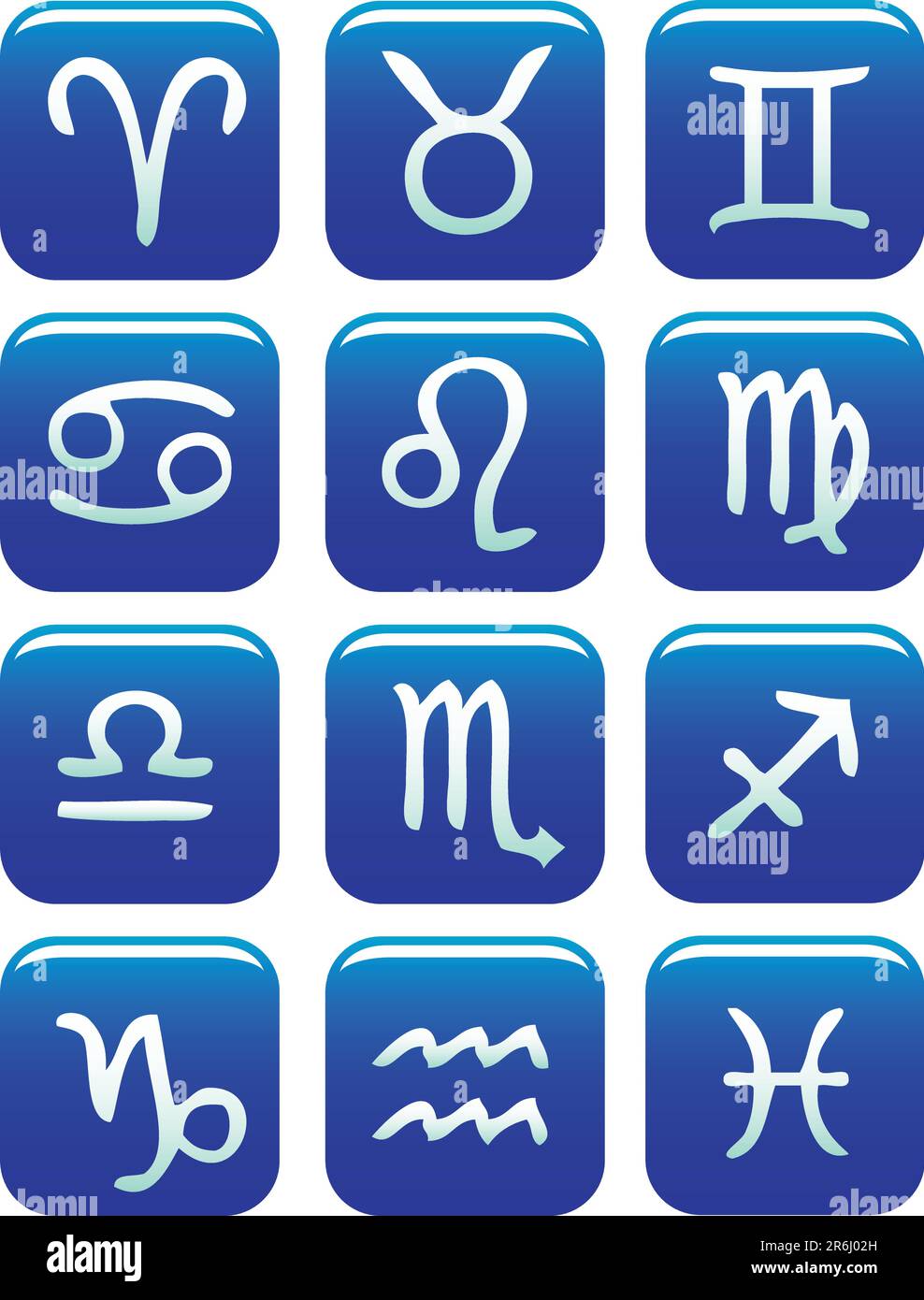 Zodiac Icon Set vector blue Stock Vector Image & Art - Alamy