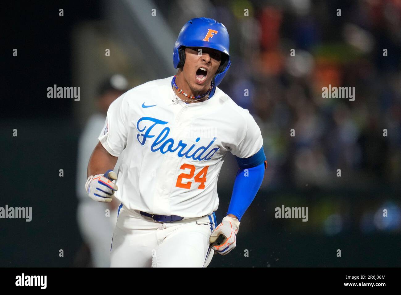 Florida's Josh Rivera celebrates a two-run home run against South ...