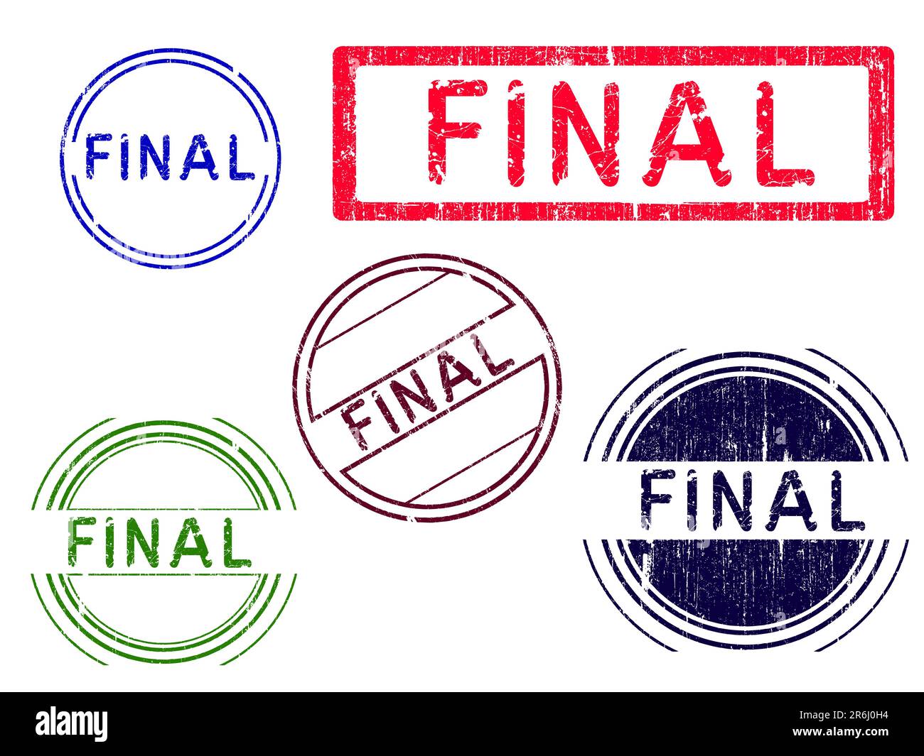 5 Grunge effect Office Stamp with the word FINAL in a grunge splattered ...