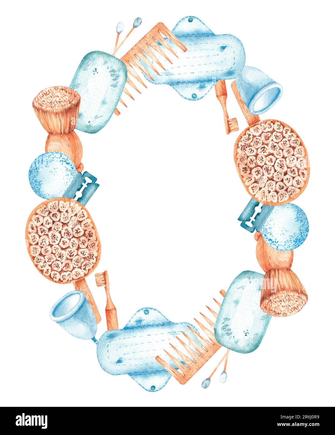 Frame made of eco-friendly earth day illustrations. Eco products ...