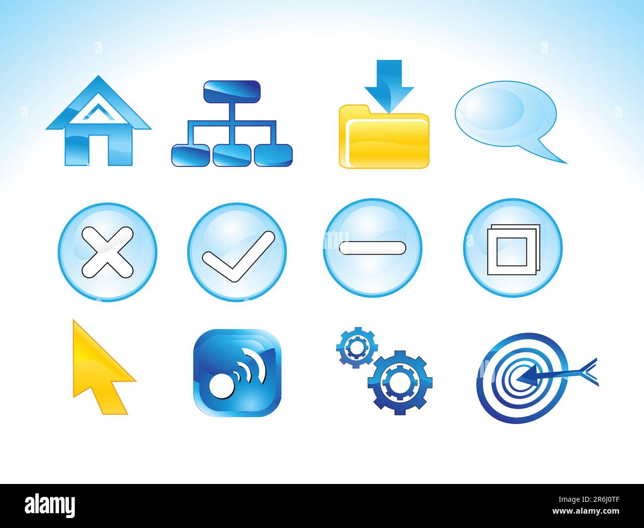 abstract glossy web icons set vector illustration Stock Vector Image ...