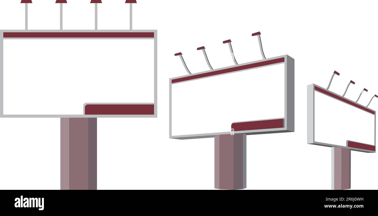 Illustration empty billboard on a white background Stock Vector Image ...