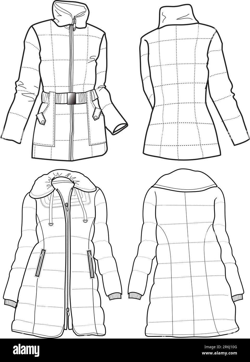 Quilted jacket illustration Cut Out Stock Images & Pictures - Alamy