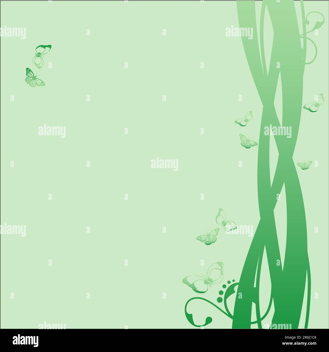 green floral background with butterflyes Stock Vector Image & Art - Alamy