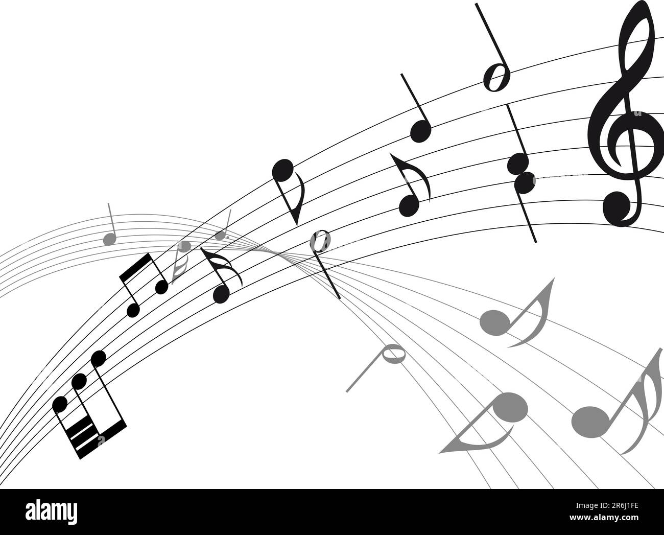 Vector musical notes staff background for design use Stock Vector Image ...