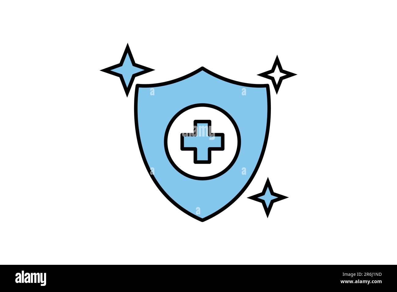 Hygiene protection icon. shield and health cross. icon related to ...