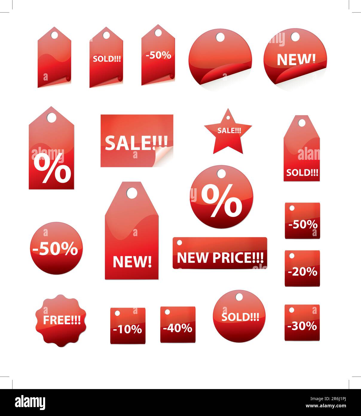 set of vector price tags, labels in red color Stock Vector Image & Art ...