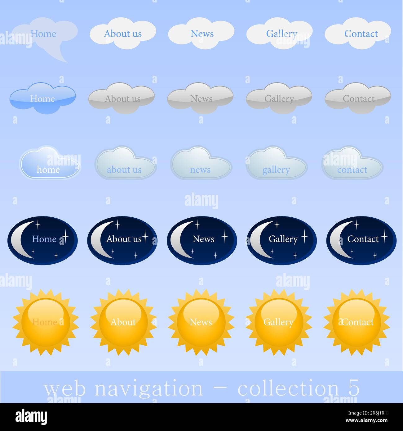 Web navigation and weather icons Stock Vector Image & Art - Alamy