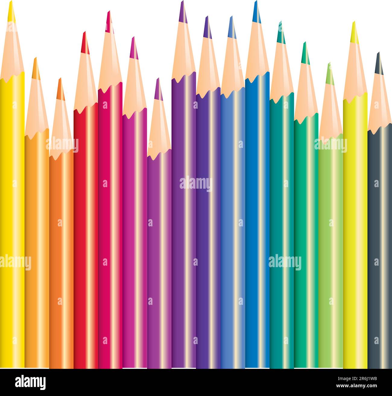 pencils of different color for drawing, vector illustration Stock ...
