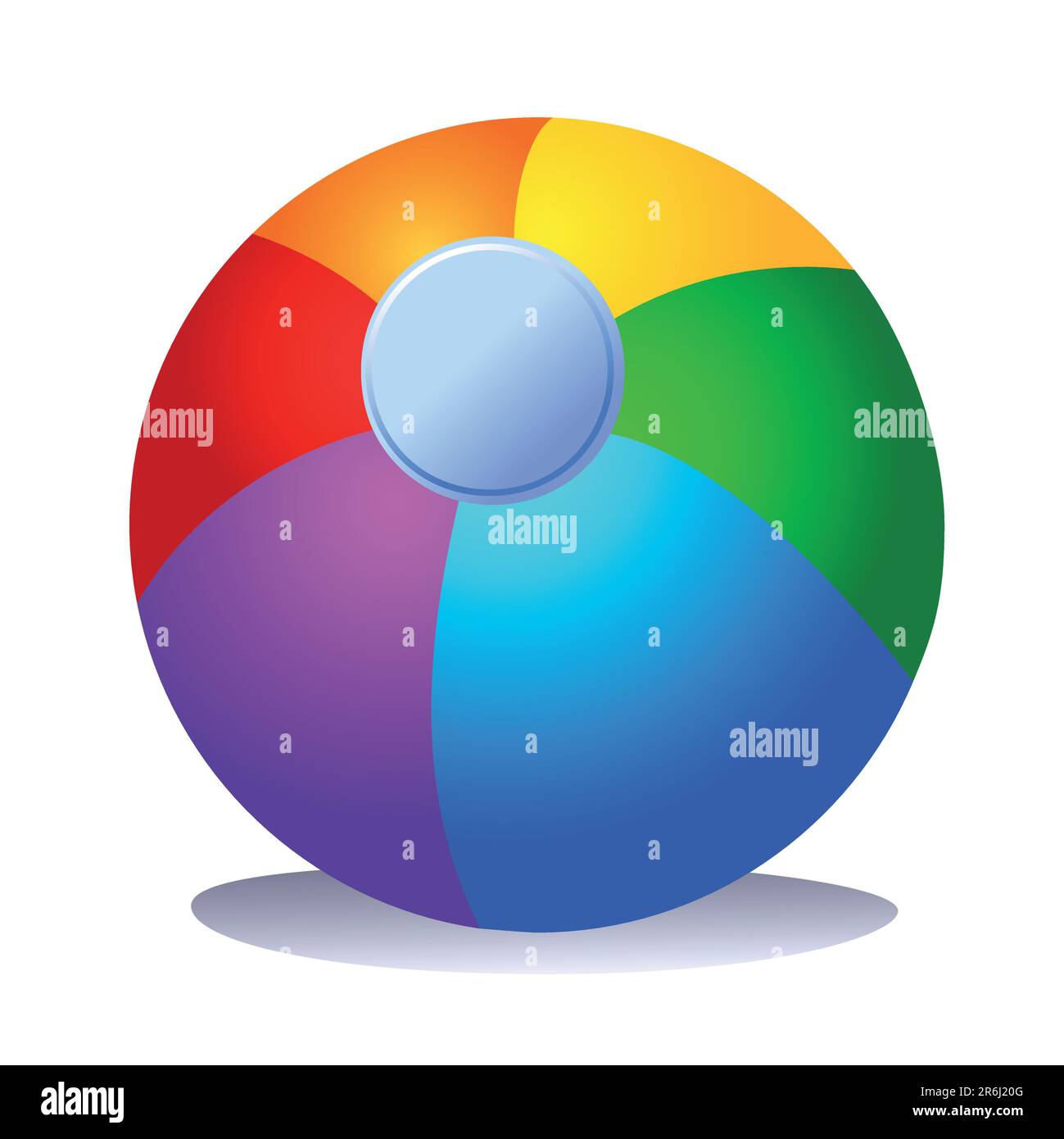 A colourful vector illustration of a beach ball, isolated on white ...