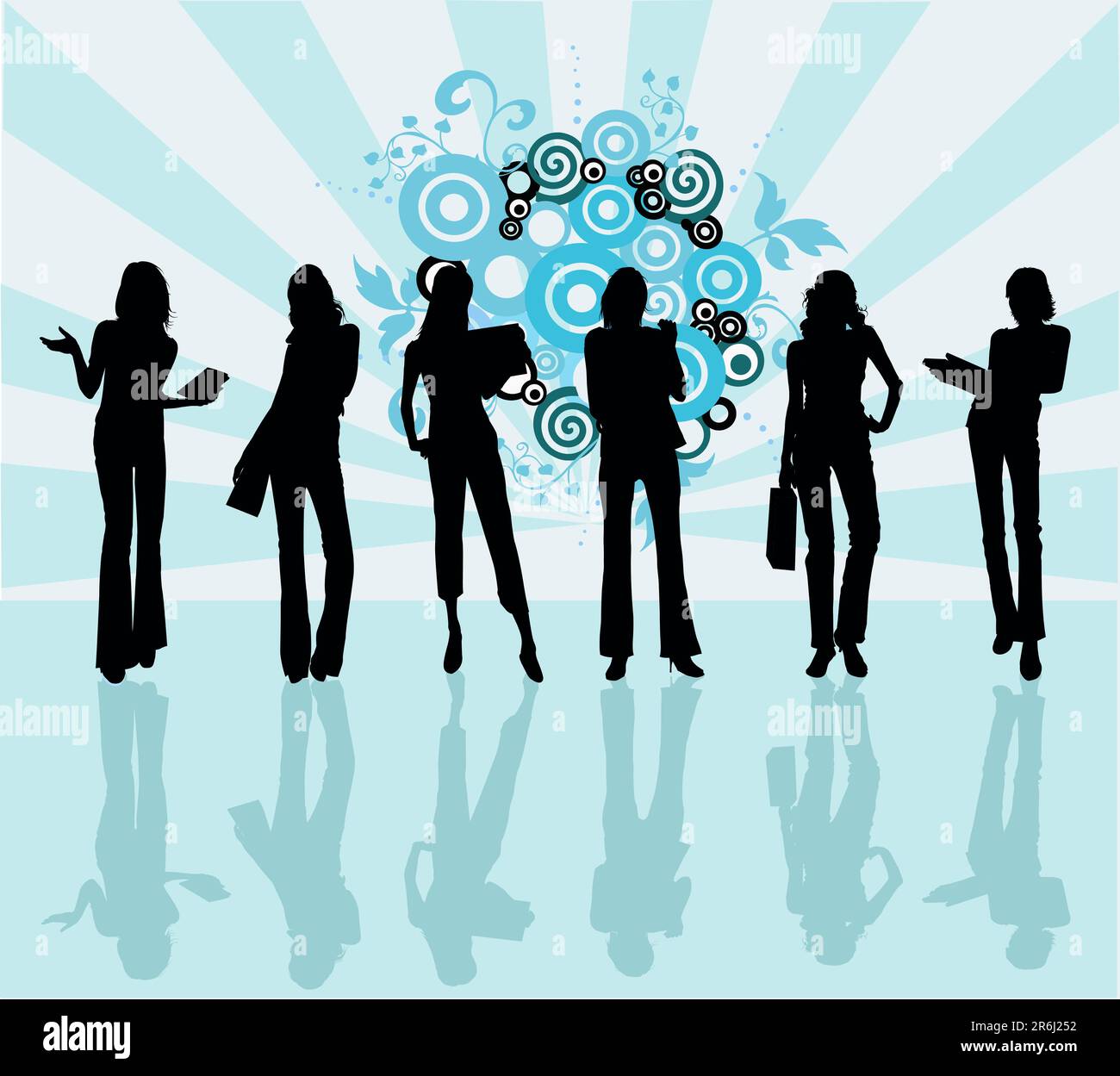 Business Girls - vector silhouette illustration Stock Vector Image ...