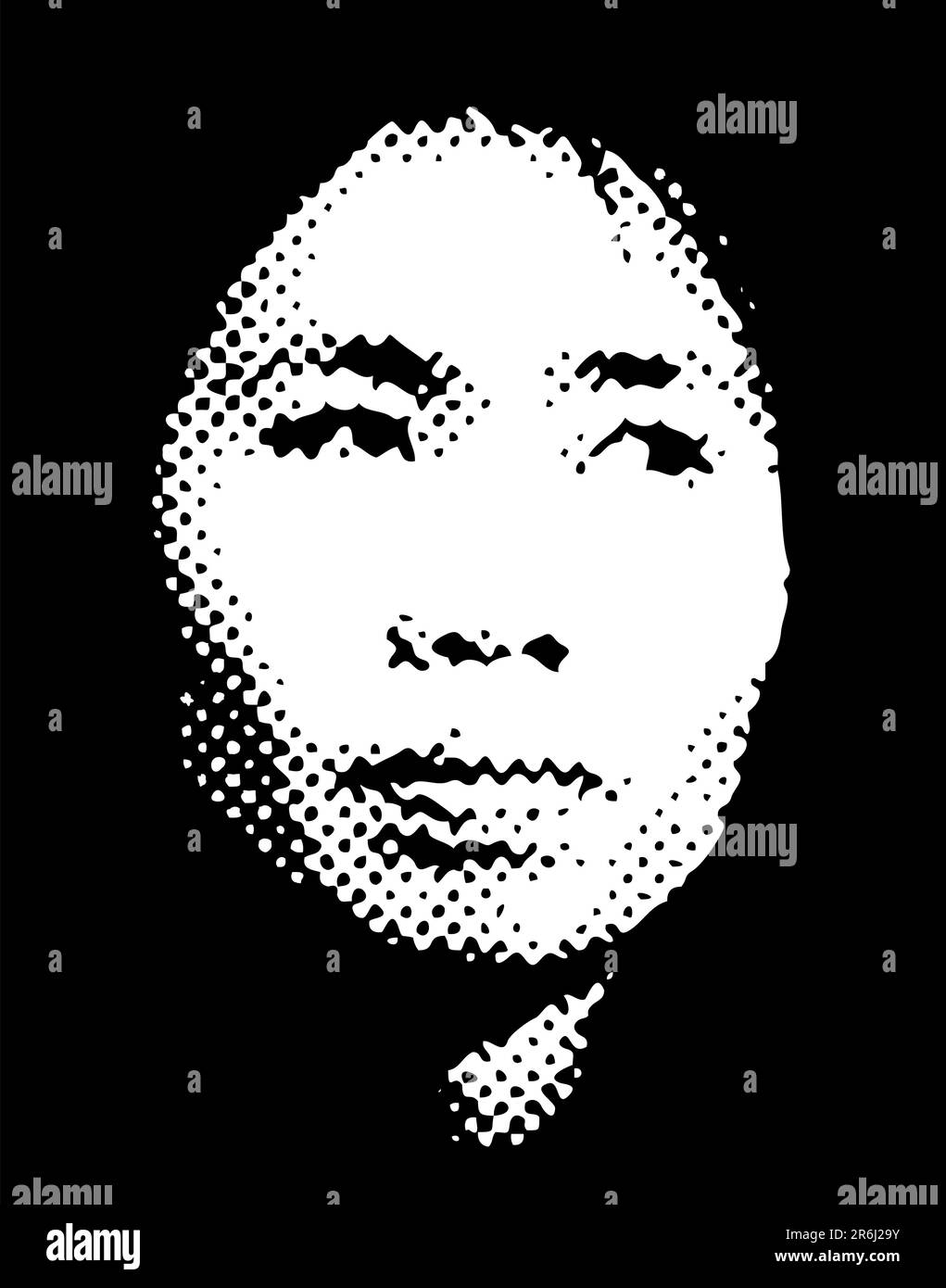 Halftone Vector Image Of A Thai Womans Face Stock Vector Image And Art