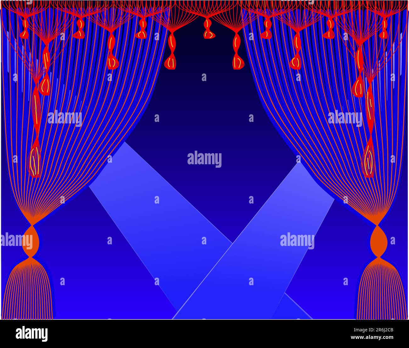 Vector illustration of theater curtains and spotlights Stock Vector ...