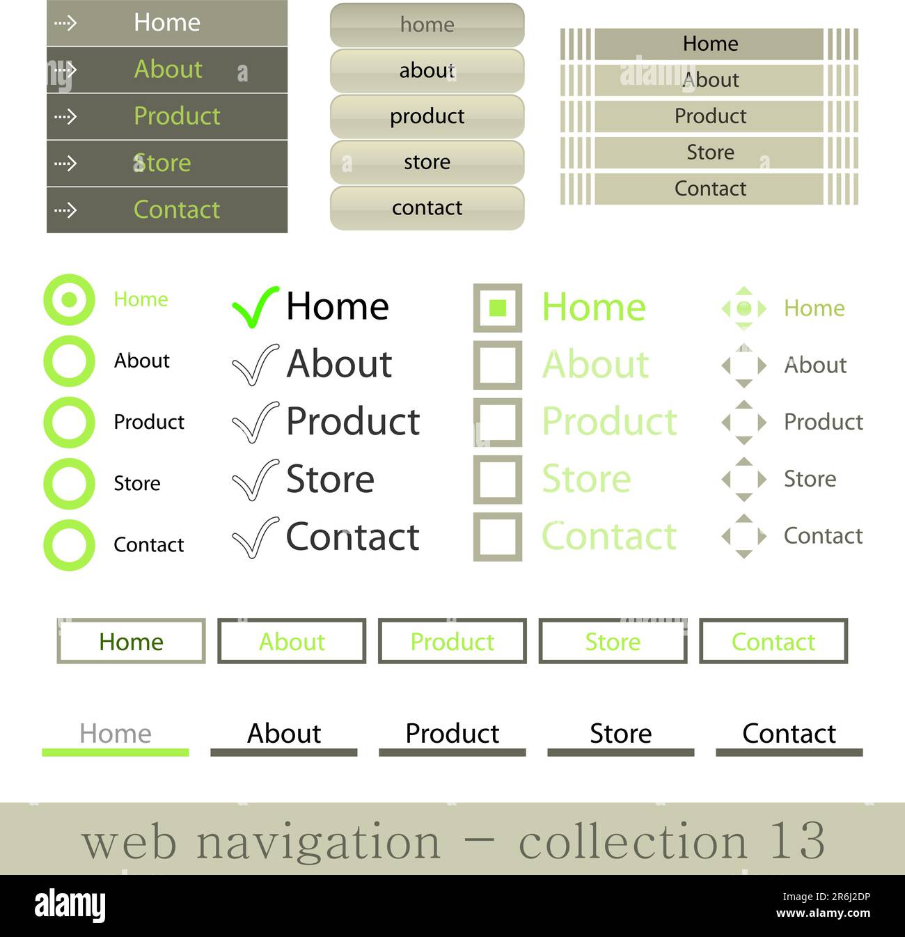 Set of website navigation Stock Vector Image & Art - Alamy