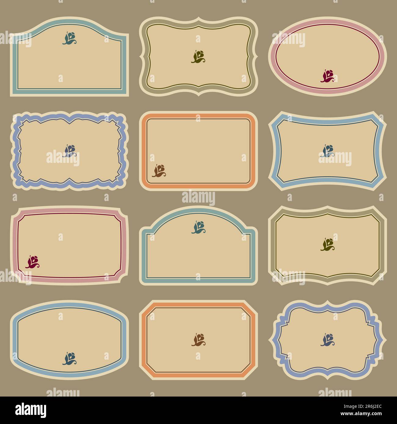set of blank vintage labels, scalable and editable vector illustrations ...