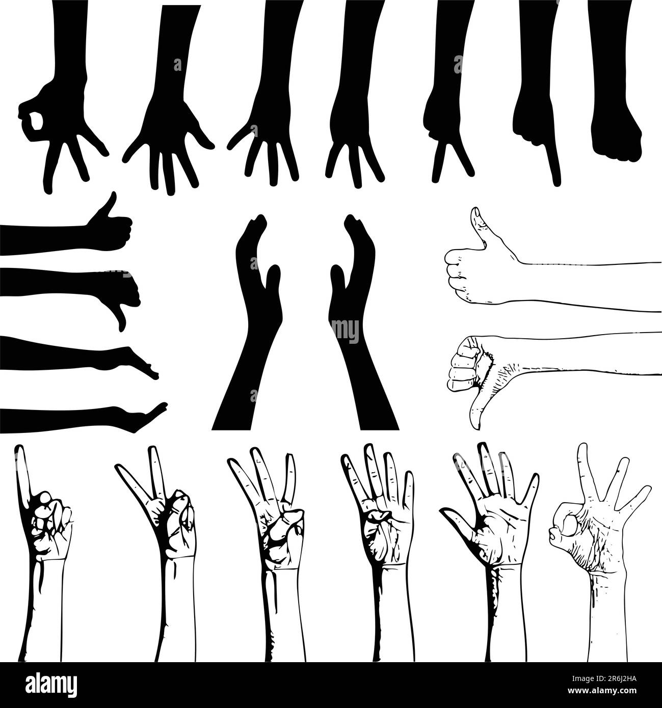 Vector set of gesturing hands shapes Stock Vector Image & Art - Alamy