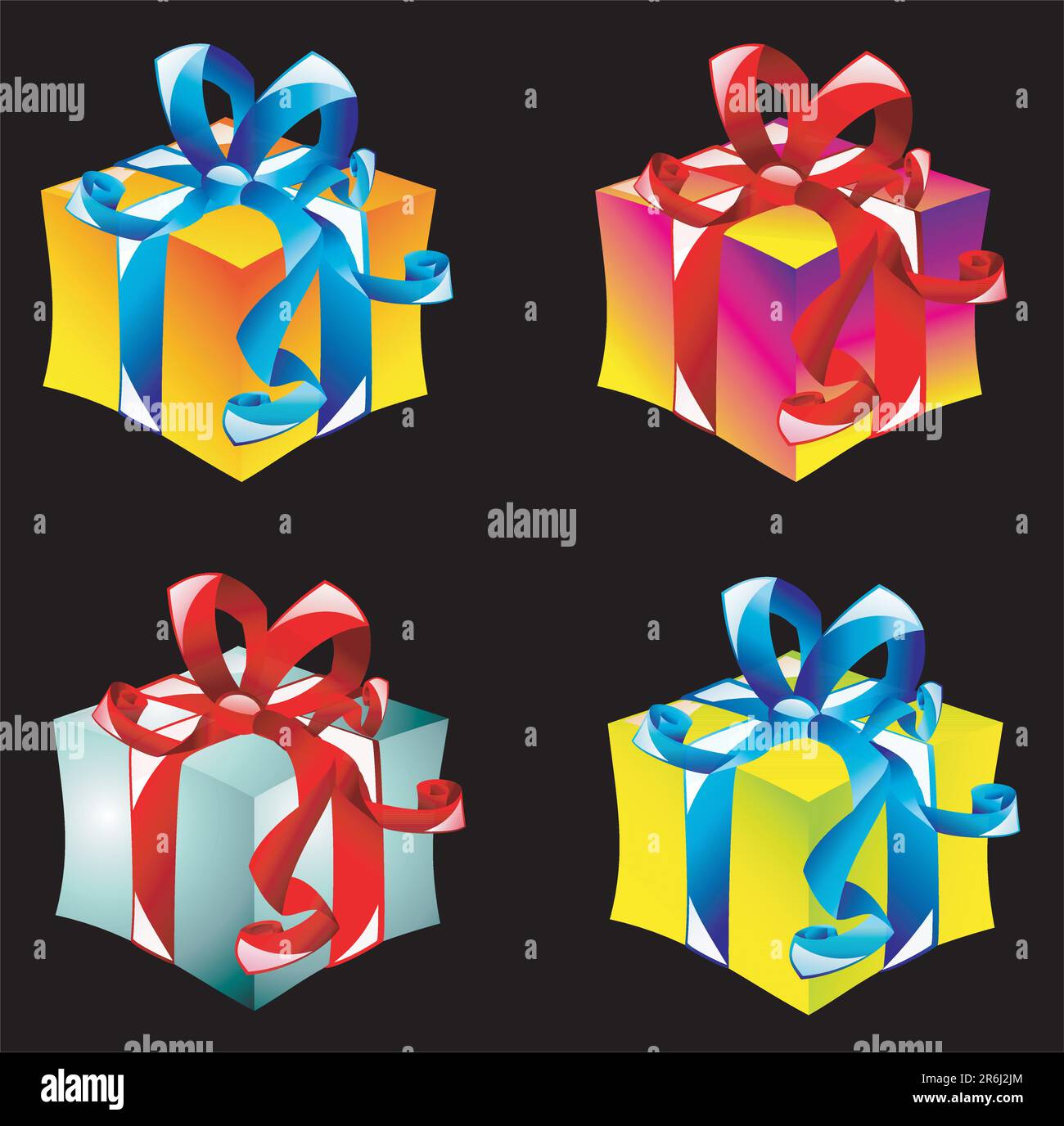 Paper gift boxes red Stock Vector Images - Alamy
