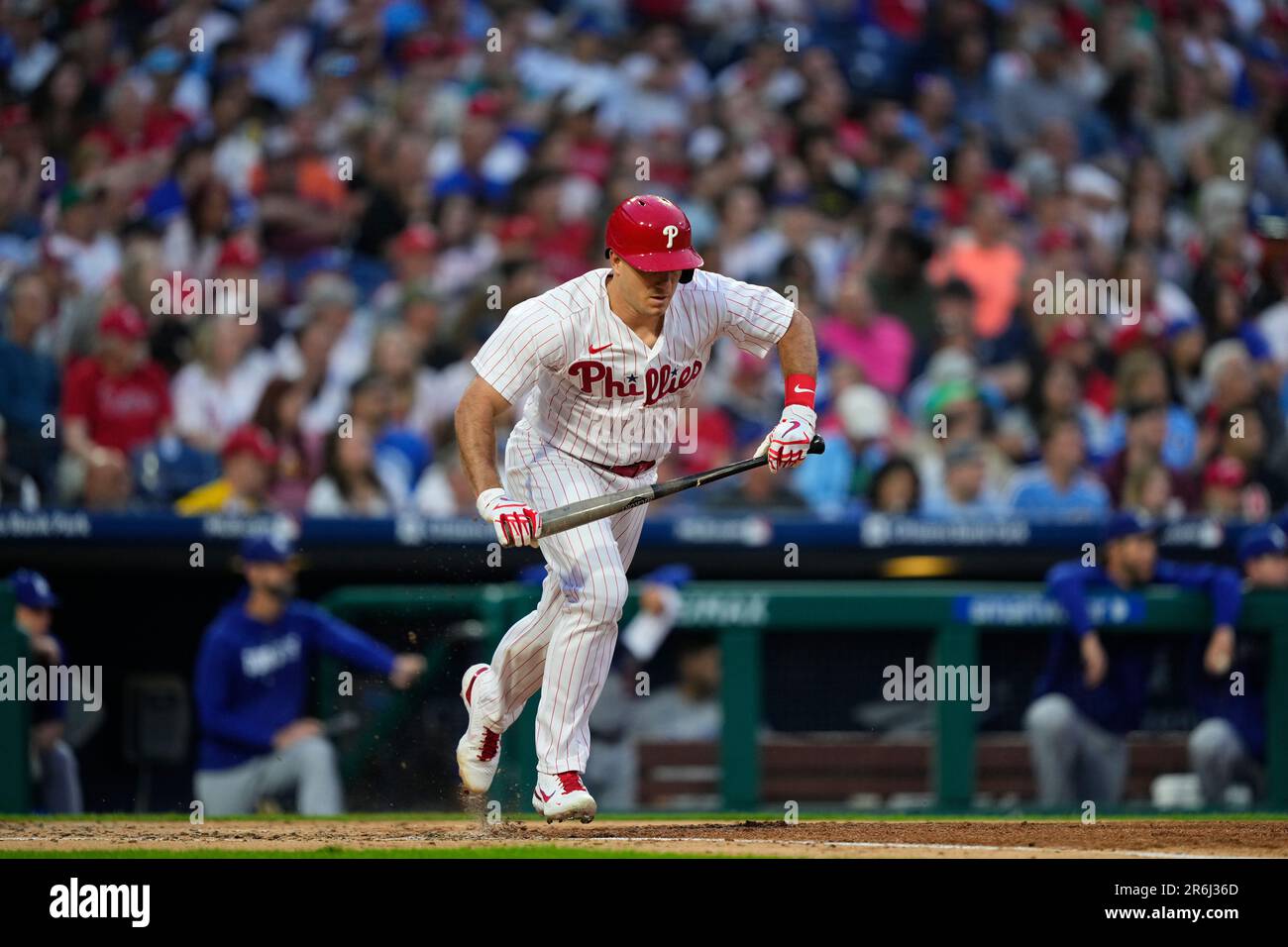 Philadelphia Phillies' J.T. Realmuto plays during the third inning of a ...