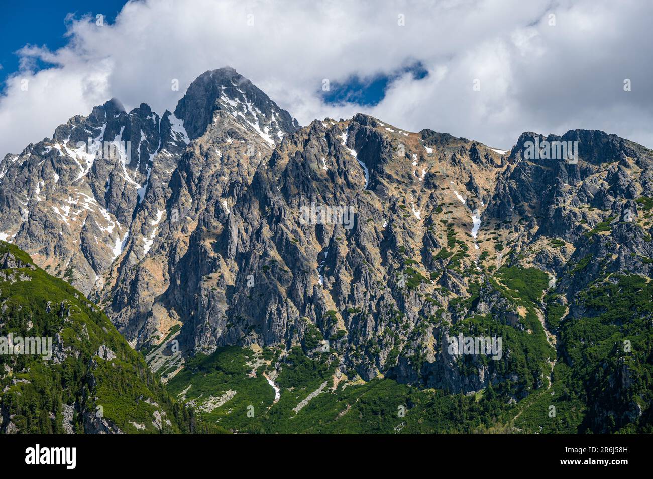 The Mount Lomnica. Spring landscape of the Tatra Mountains, Slovakia ...